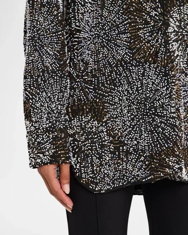 Rabanne Firework Embroidered Button-down Shirt