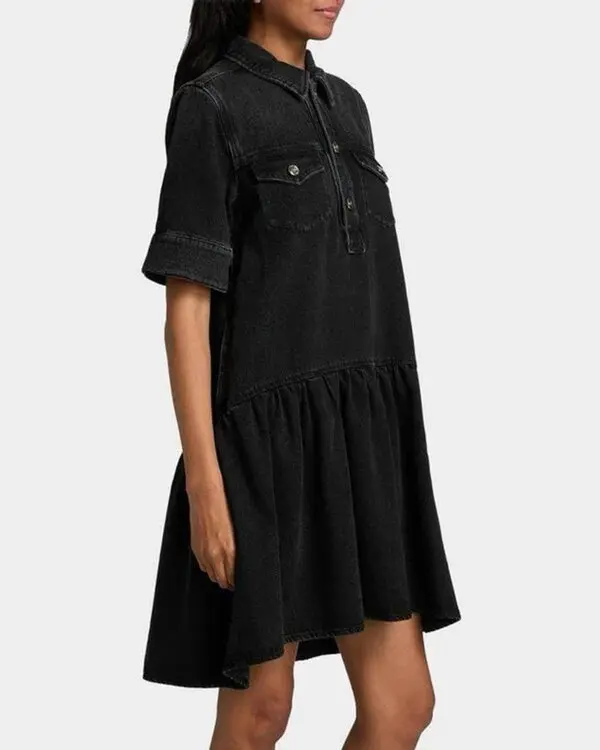 GANNI Denim Mini-shirtdress