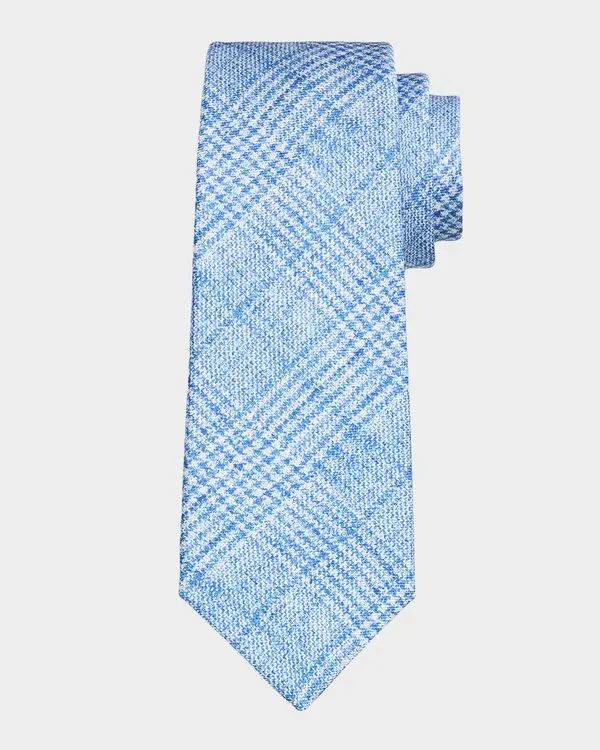 Kiton Apos;s Glen Plaid Silk Tie