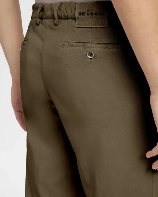 Kiton Apos;s Lyocell Stretch Straight Leg Flat-front Pants