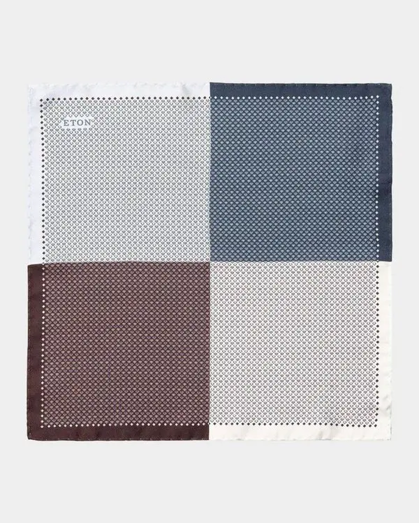 Eton Apos;s Four-sided Micro-print Silk Pocket Square