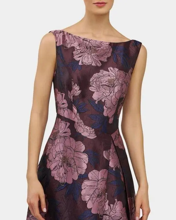 KAY UNGER Caitlin Floral Jacquard Fit & Flare Gown - Primrose Multi