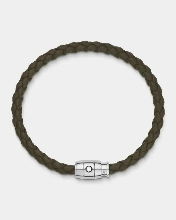 Montblanc Leather &amp; Stainless Steel Bracelet - Green