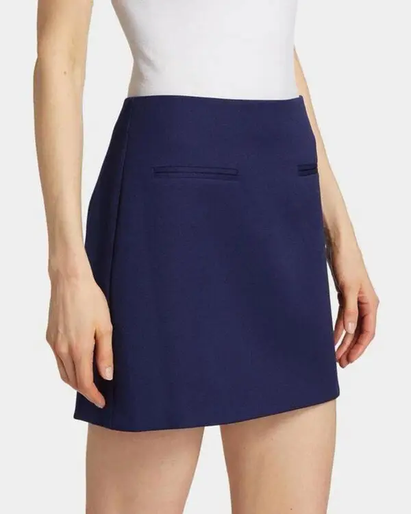 MILLY A-line Cady Mini Skirt - Navy