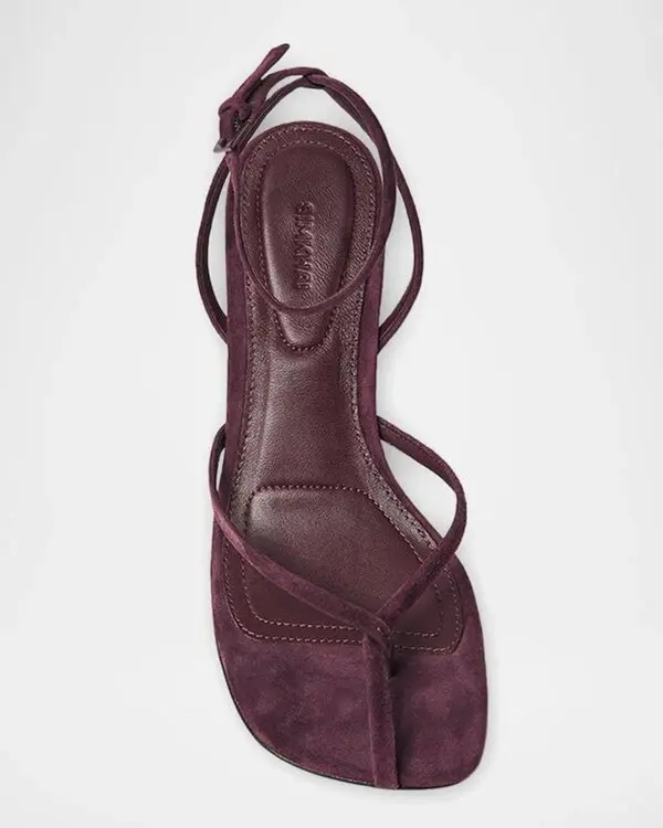 Simkhai Kelsey Suede Ankle-strap Sandals - Fig