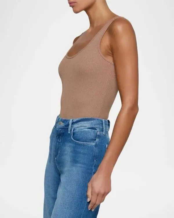 L & APOS;AGENCE Nica Scoop-neck Tank Bodysuit