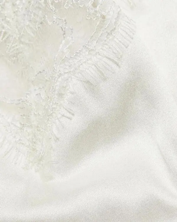Kiki De Montparnasse Low-rise Lace-inset Stretch Silk Thong - Ivory