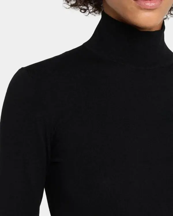 Michael Kors Turtleneck Stretch Viscose Bodysuit - Black