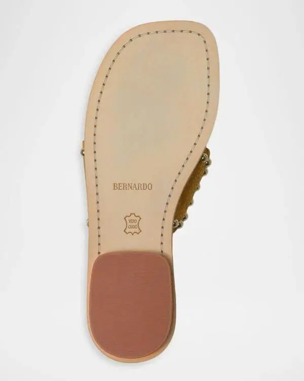 Bernardo Agartha Studded Leather Thong Sandals