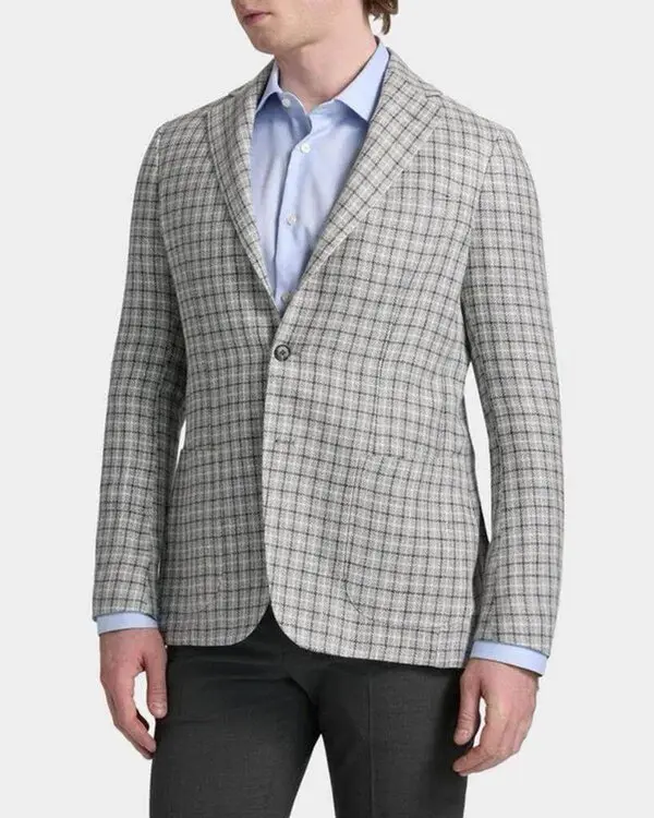 SARTORIO Apos;s Plaid Linen-blend Sport Coat