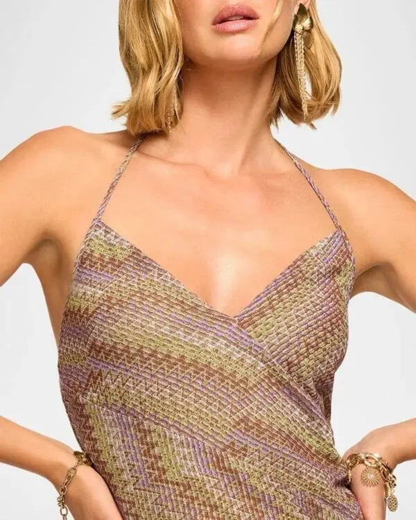 Ramy Brook Mallie Metallic Halter Top