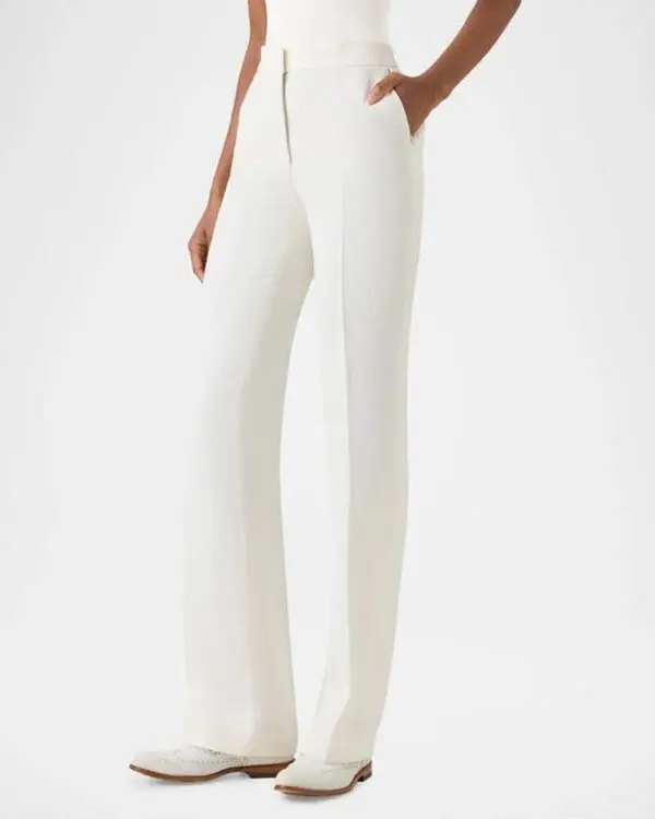 Akris Carl Linen-wool Straight-leg Pants