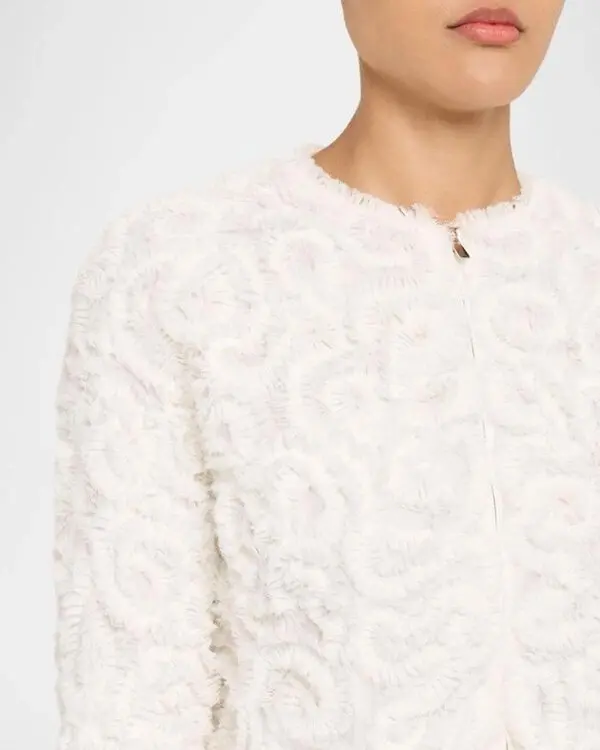 Lafayette 148 New York Ruffle Zip-front Jacket