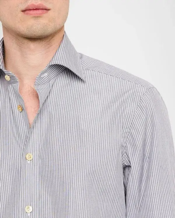 Kiton Apos;s Micro-stripe Cotton Shirt