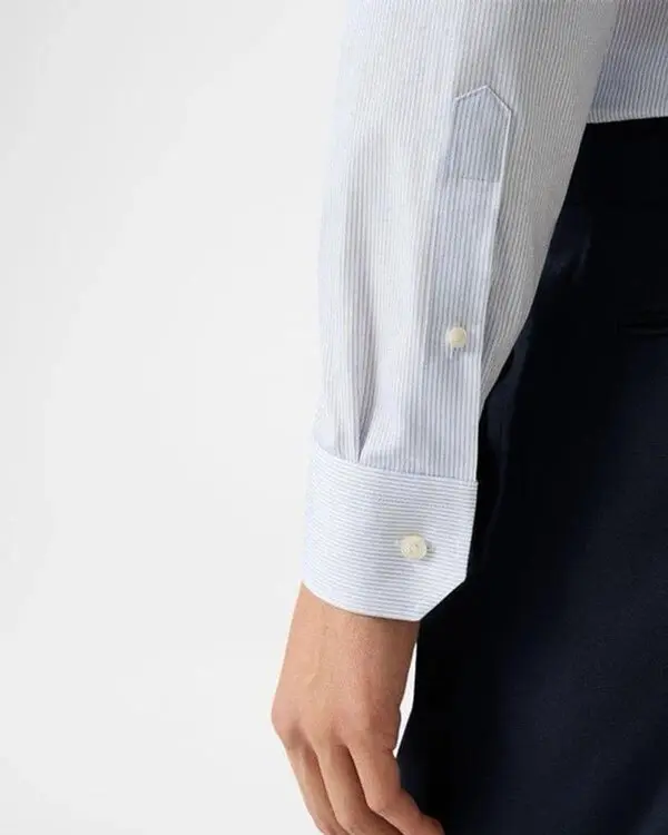 Eton Apos;s Signature Fine Striped Twill Slim-fit Dress Shirt - Light Blue