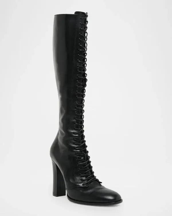 Dolce & Gabbana Lace-up Leather Knee-high Boots