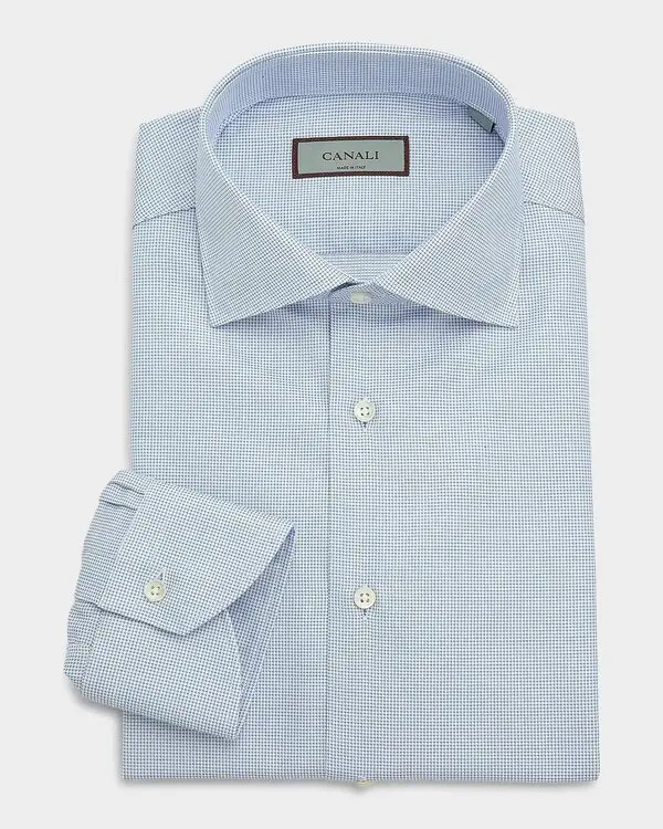 Canali Apos;s Cotton Micro-check Dress Shirt
