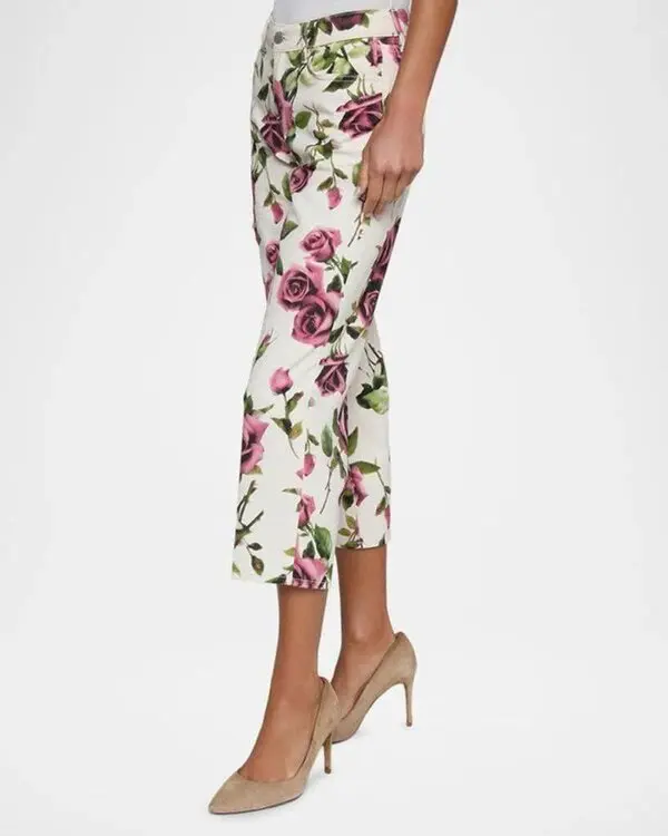 L & APOS;AGENCE Blaine Printed Cropped Jeans