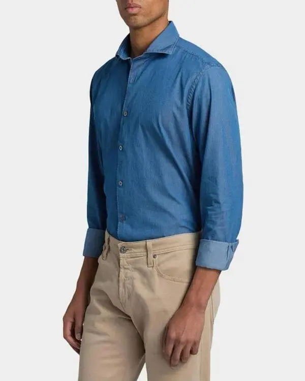Canali Apos;s Cotton Chambray Sport Shirt