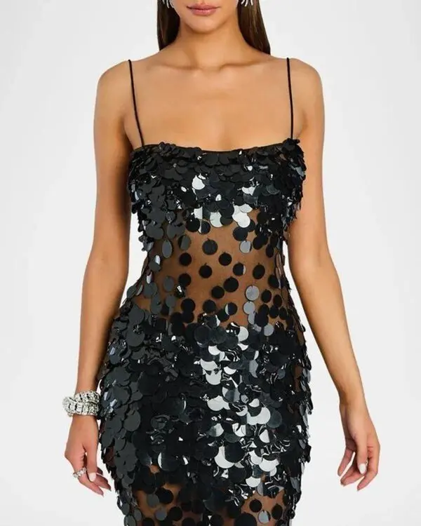 Retrofete Mischa Sequin-embellished Sleeveless Midi Dress