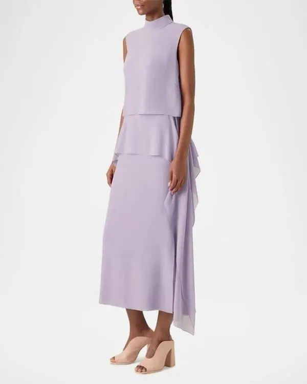 Akris Silk Georgette Layered Dress