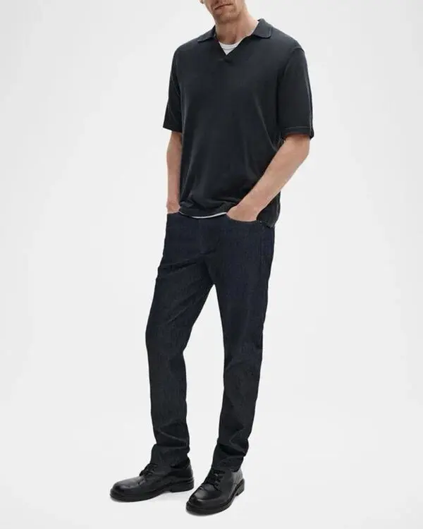 Rag & Bone Conrad Silk-cotton Johnny Collar Polo Shirt