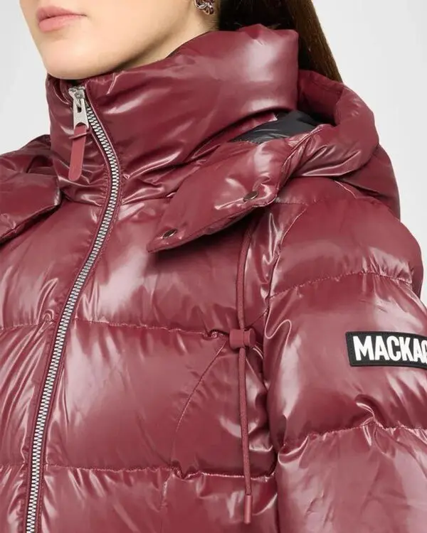 Mackage Madalyn-gloz Glossy Short Down Jacket - Garnet