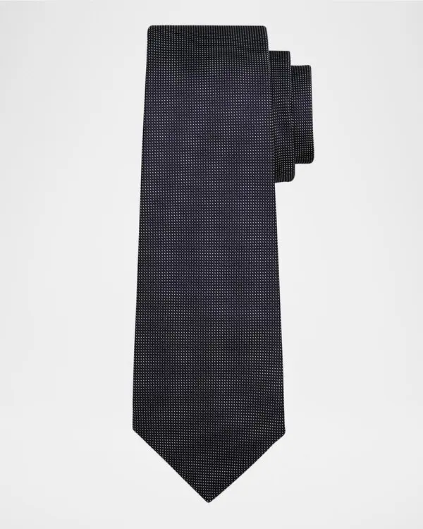 Kiton Apos;s Micro-pindot Silk 7-fold Tie