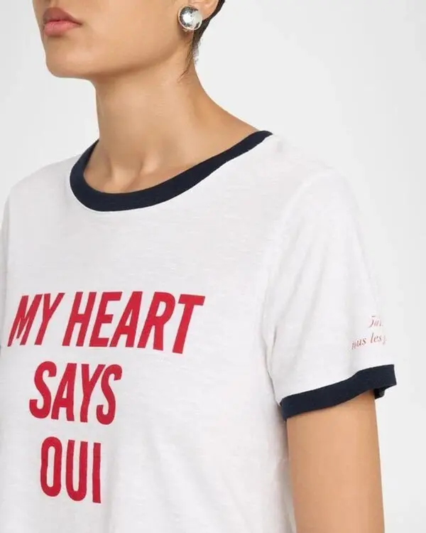 Cinq À Sept My Heart Says Oui Ringer T-shirt