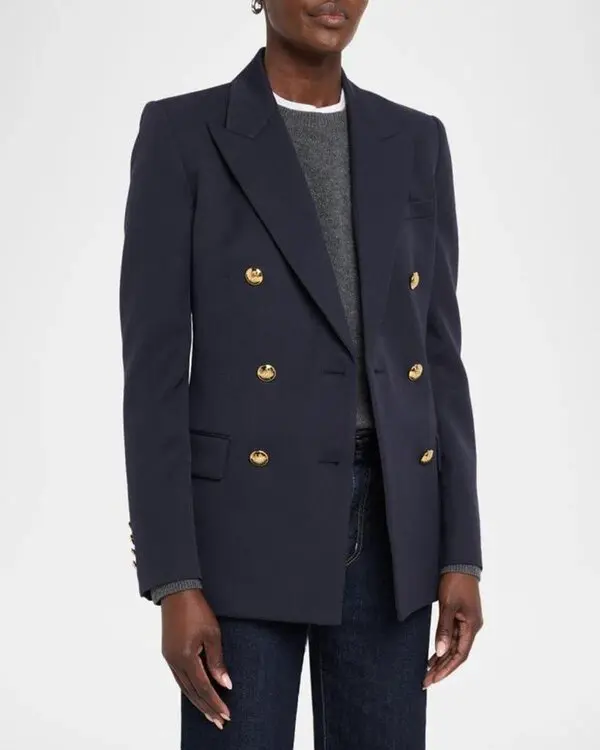 NILI LOTAN Bruni Virgin Wool Double-breasted Blazer