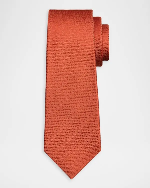 Kiton Apos;s Tonal Jacquard Silk 7-fold Tie