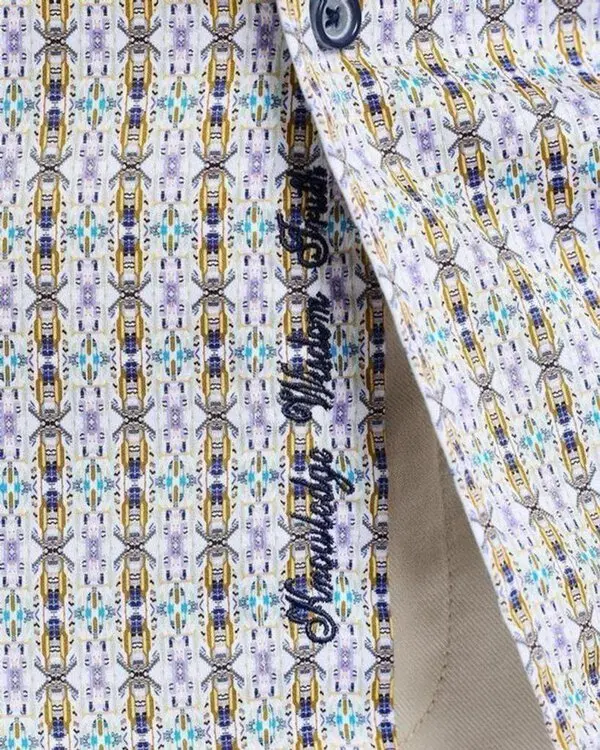 Robert Graham Apos;s Abbotswell Geometric Stretch-cotton Short-sleeve Shirt