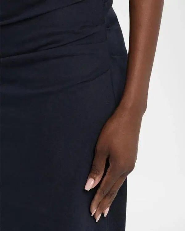 Vince Sleeveless Twist Draped Cotton Dress