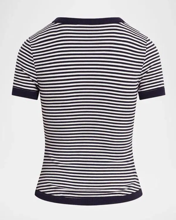 FAVORITE DAUGHTER The Foundation Striped Tee - Navy/white