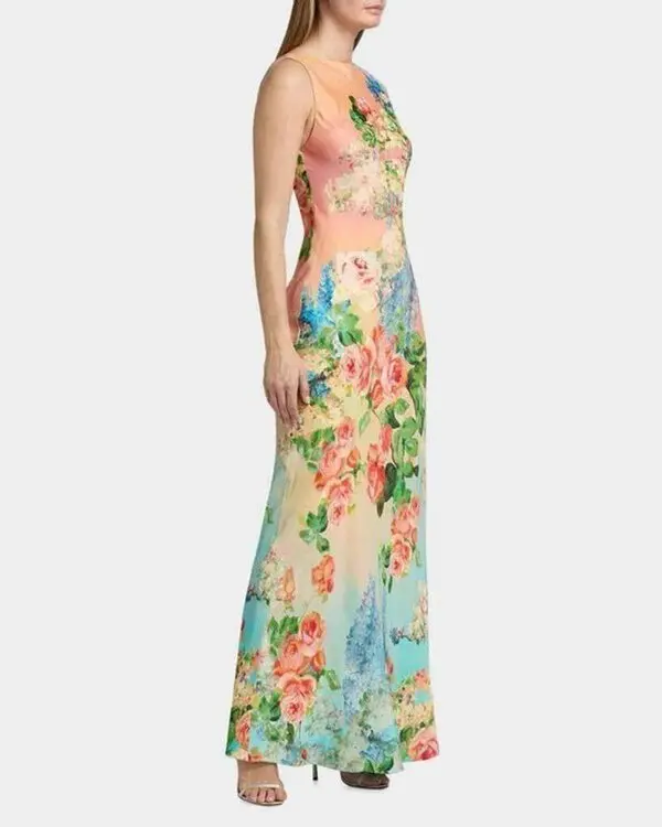 Hemant & Nandita Floral Column Maxi Dress - Multi