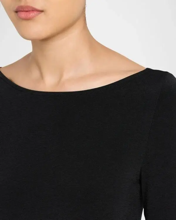 Wolford Cordoba Boatneck Stretch Cotton Top - Black