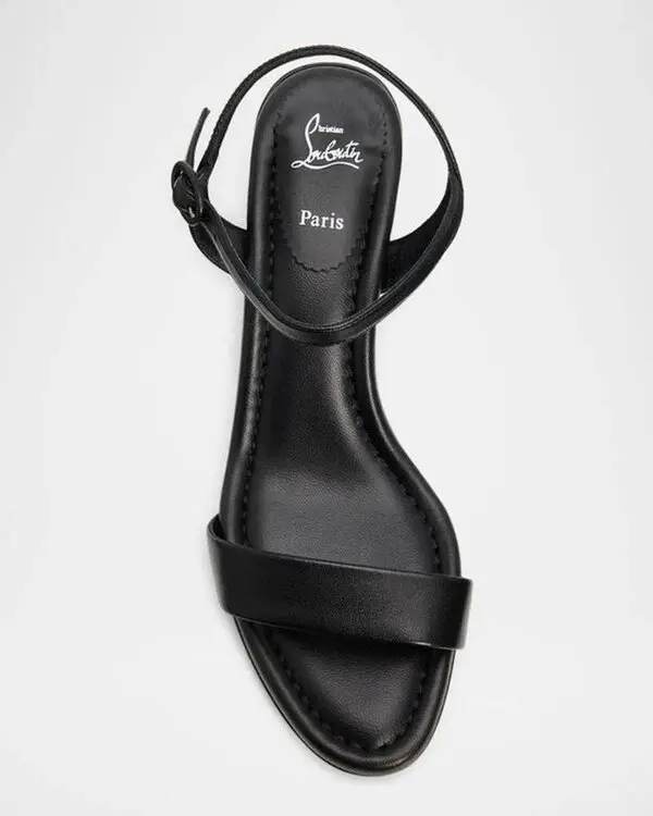 CHRISTIAN LOUBOUTIN 55mm Jane Leather Ankle-strap Sandals - Black