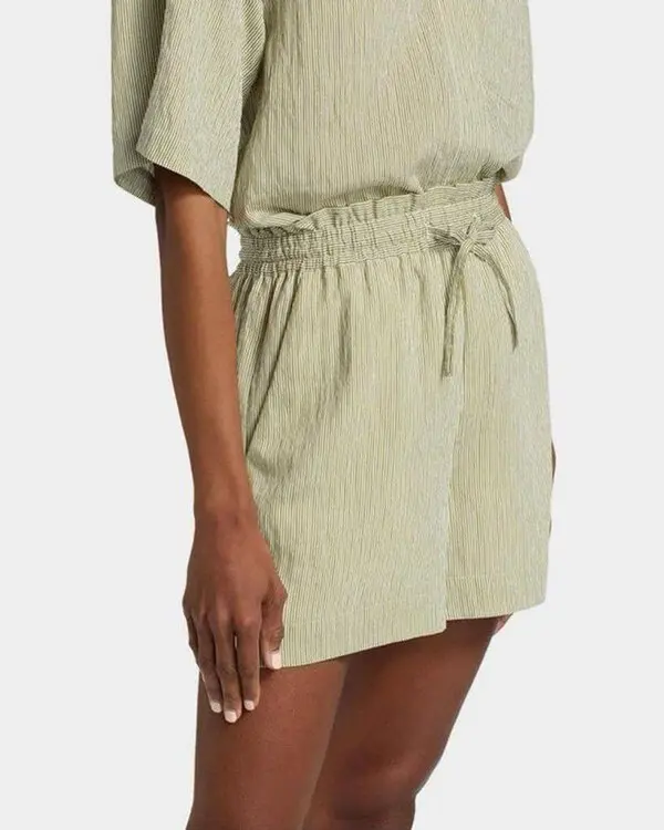 Derek Lam 10 Crosby Belen Striped Shirting Shorts - Fatigue St