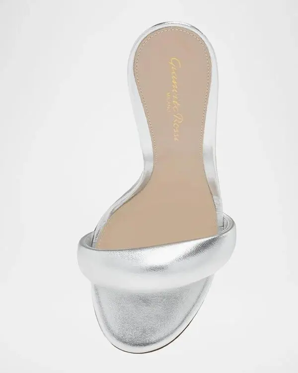 GIANVITO ROSSI Bijoux 85mm Leather Mules - Silver