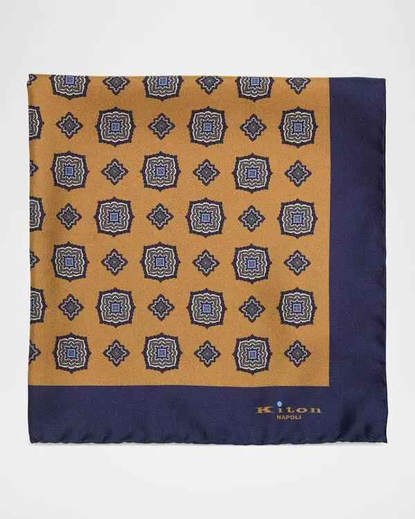 Kiton Apos;s Printed Silk Pocket Square
