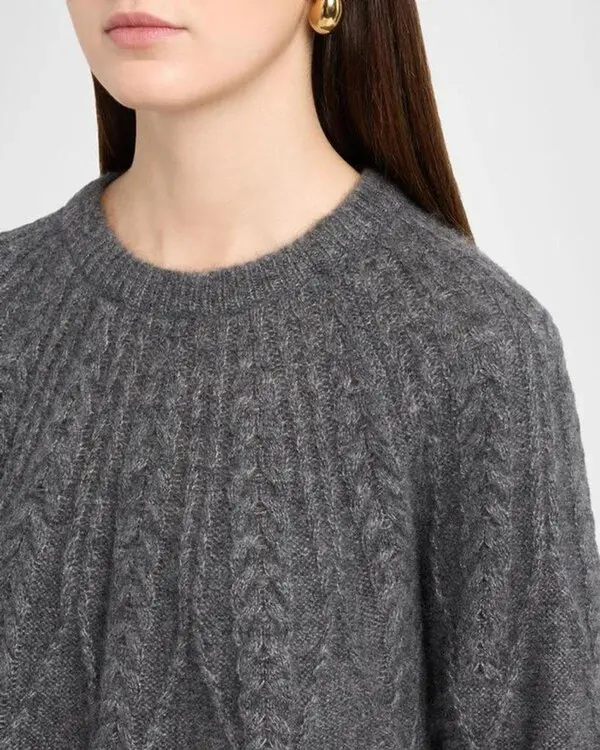 Autumn Cashmere Cashmere Crewneck Cable-knit Sweater