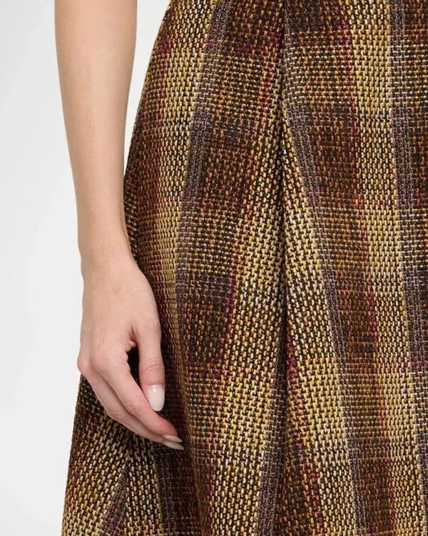TOCCIN Stacy Plaid A-line Midi Skirt