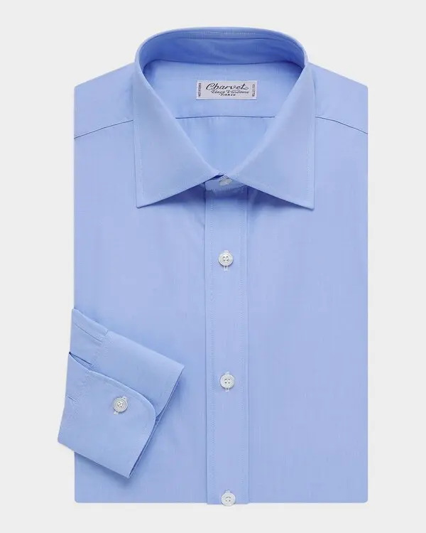 Charvet Apos;s Solid Cotton Barrel-cuff Dress Shirt