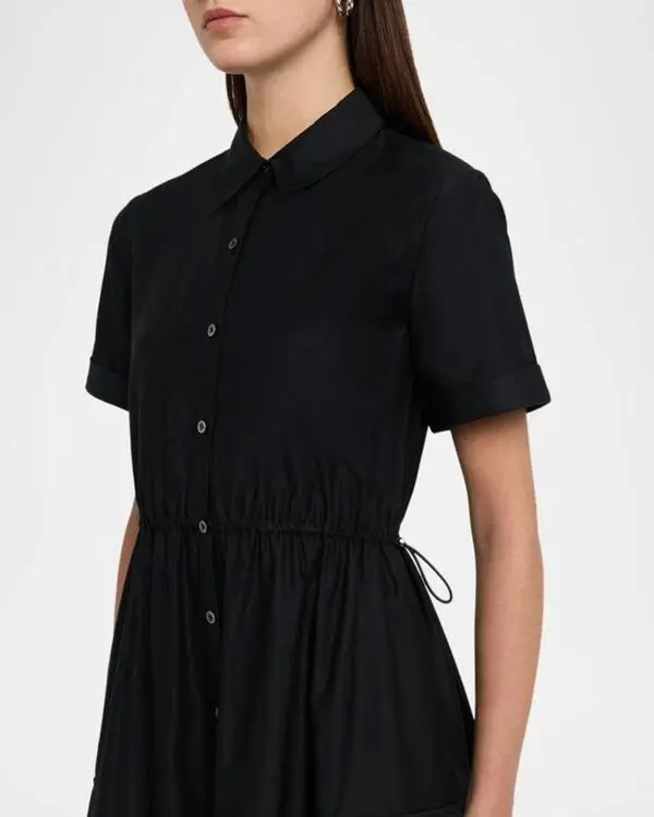 TOCCIN Maxine Short-sleeve Midi Shirtdress - Jet