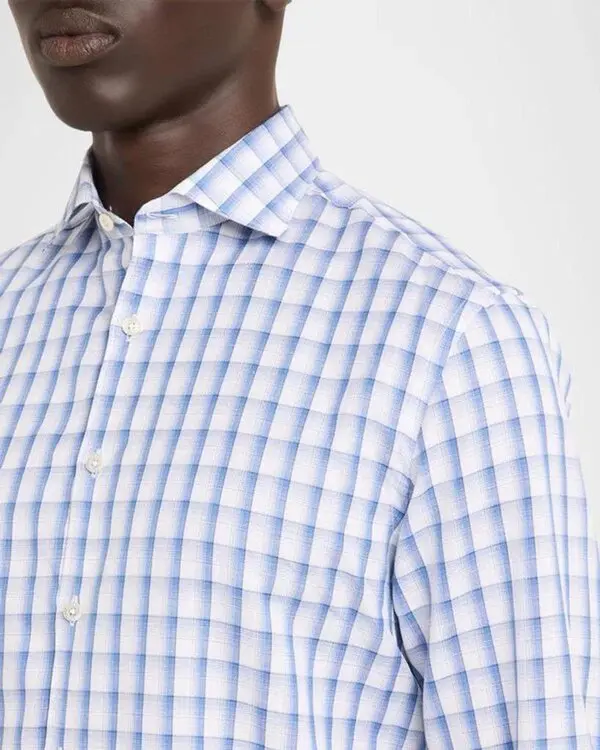 Canali Apos;s Plaid Cotton Sport Shirt