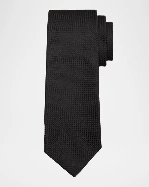 Kiton Apos;s Silk Tonal Micro-jacquard 7-fold Tie