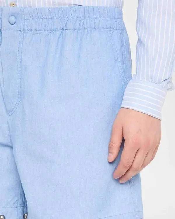 Valentino Garavani Apos;s Studded Chambray Stretch Shorts