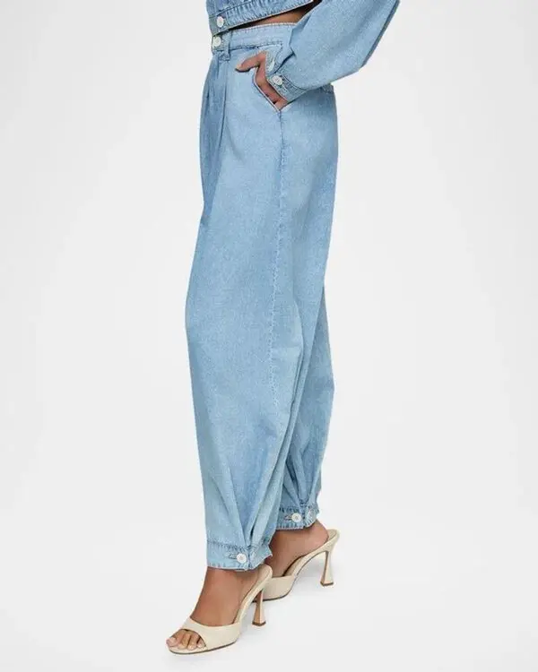 L & APOS;AGENCE Elias High-rise Convertible Bubble Jeans