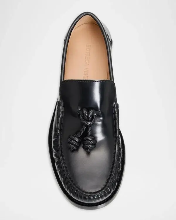 Bottega Veneta Apos;s Leather Moc-toe Loafers With Coaxial Knot
