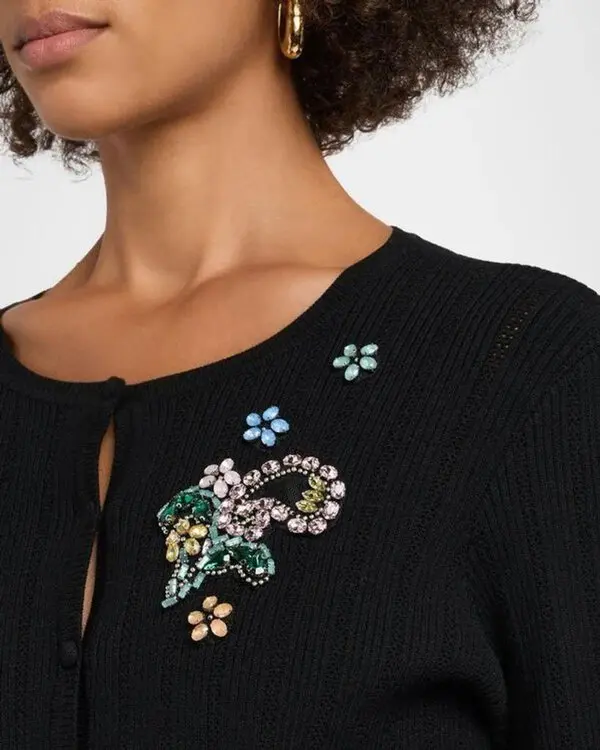 Cinq À Sept Allison Embellished Cardigan - Black/multi